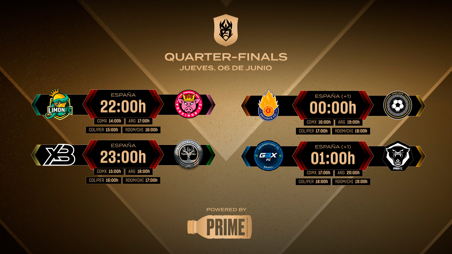 Horarios de los partidos de Cuartos de la Kings World Cup | Kings World ...